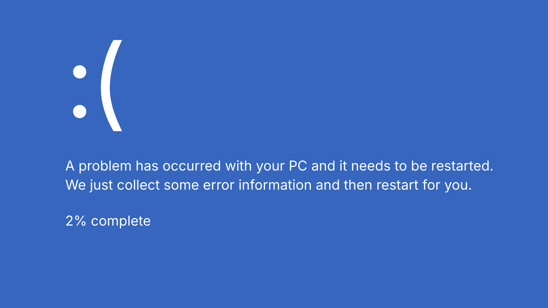 Blue Screen of Death (BSOD) Prank Screen Online